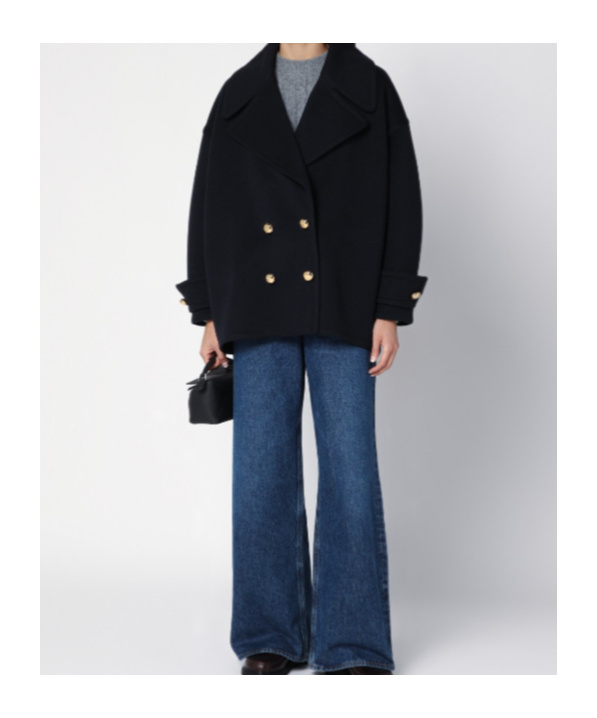 LOEWE Loewe Double-Breasted Peacoat with Straps